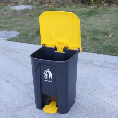 China Hot Sale Outdoor Recycling Plastic Foot Pedal 15L/20L/30L/40L/50L/60L Garbage Can Trash Bin for sale