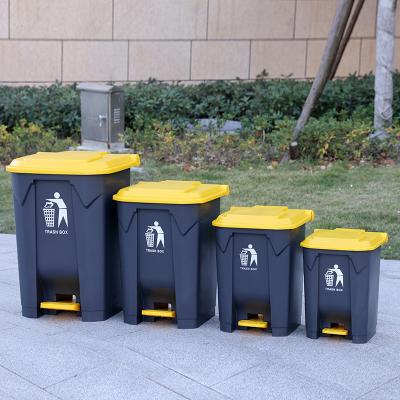 China Eco Friendly Plastic Dustbins 100L Black Trash Can Outdoor Recycle Pedal Wheelie Plastic Waste Bin zu verkaufen