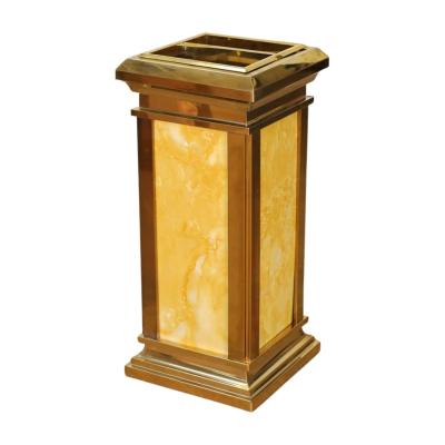 China Stainless Steel Public Trash Cans with Large Capacity Rectangular Outdoor Recycling Bins for Hotel Areas for sale