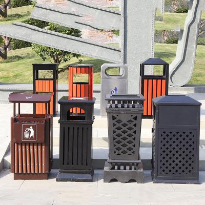 中国 Wholesale Manufacturers Outdoor Garbage Can Single Bucket Chinese Plastic Wood Park Municipal square Waste Recycling Box 販売のため