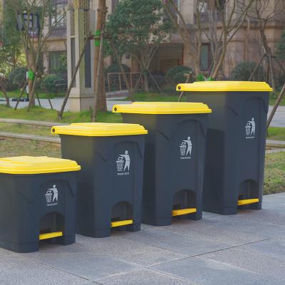 China Factory High Quality 13 Gallon Street Garden Double Recycle Trash Can Foot Pedal Dustbin for Outdoor zu verkaufen