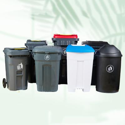 China Green Color Outdoor Garbage Bin 120 Liter Plastic Dustbin 13 Gallon Trash Can zu verkaufen