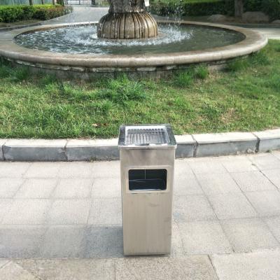China Commercial Trash Can Hotel Lobby Vertical Rust Steel with Ashtray Trash Hotel Lobby Corridor Flame Retardant Paper Baskets for sale
