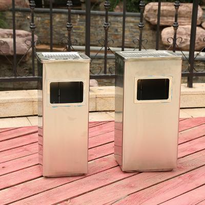 China Commercial Trash Can Hotel Lobby Vertical Rust Steel with Ashtray Trash Hotel Lobby Corridor Flame Retardant Paper Baskets for sale