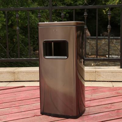 China Commercial Trash Can Hotel Lobby Vertical Rust Steel with Ashtray Trash Hotel Lobby Corridor Flame Retardant Paper Baskets for sale