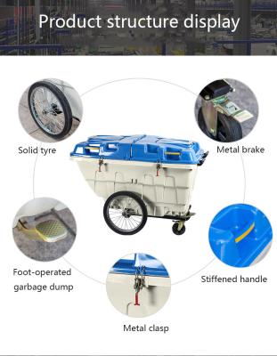 Cina Eco-Friendly 400L Trash Bin Waste Container with Four Wheel in vendita