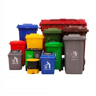 China 90ltr 240ltr 660Ltr Plastic Outdoor Trash Can Commercial Trash Cans With Wheels for sale