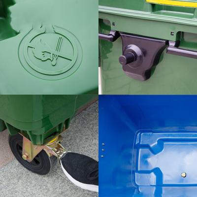 China 1100 Liter Plastic Recycle Outdoor Waste Bin Large Garbage Bins for sale