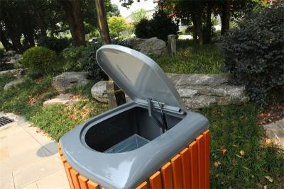 Cina 100l Double Outdoor Steel Sorting Garbage Bin with with Ash Tray Heavy Duty Trash Can in vendita