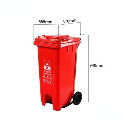 China Outside 100l Garbage Bin HDPE Recycling Dustbin With Pedal for sale