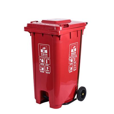 China Outside 100l Garbage Bin HDPE Recycling Dustbin With Pedal for sale