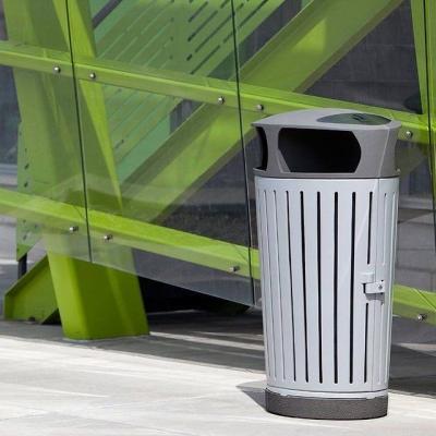 China Outdoor Trash Can Garbage Recycle Bin Metal Trash Recycling Trash Can for sale