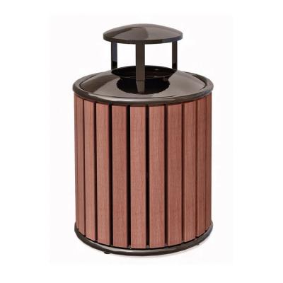 中国 Outdoor Wood Metal Trash Can Waste Recycle Bin Wholesale Plastic Trash Cans 販売のため