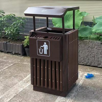 中国 Factory Wholesale Room Outside Steel Wood Sanitation Park Street Stainless Steel Trash Can 販売のため