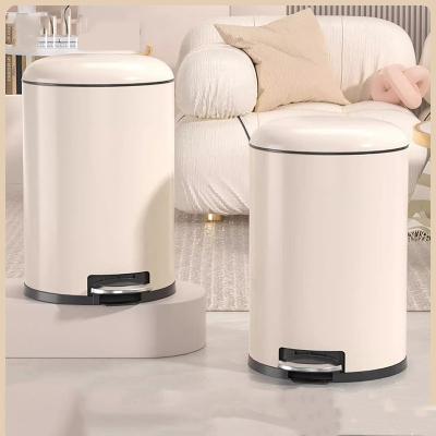 中国 Hotel & Restaurant Waste Bin Round Stainless Steel Pedal Trash Can 販売のため