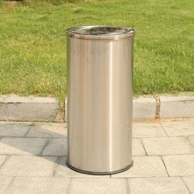 China Elevator Entrance Corridor Barrel Hotel Lobby Smoke-extinguishing Stainless Steel Trash Can Stainless Steel Outdoor Trash Bin for sale