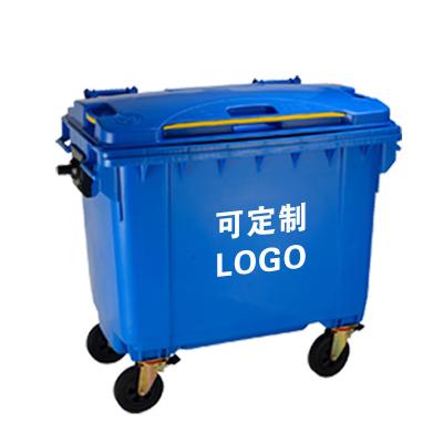 Chine 660L Outdoor Thickening Large Classification Wheeled Covered Trash Can Mobile Sanitation Plastic Garbage Truck à vendre