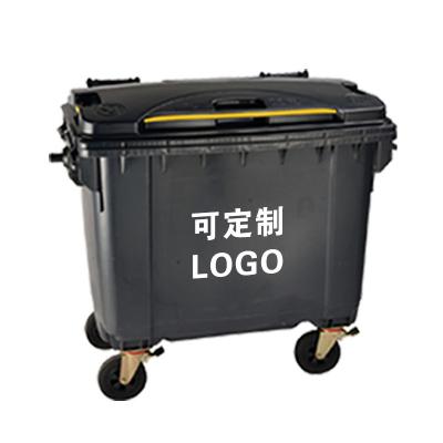 China 660L Outdoor Thickening Large Classification Wheeled Covered Trash Can Mobile Sanitation Plastic Garbage Truck for sale