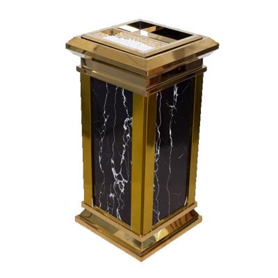 China Hotel Elevator Entrance Large Marble Stainless Steel Trash Can with Ashtray for sale