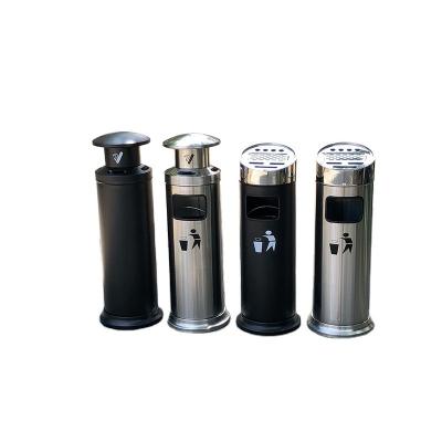中国 Thicken and Fixable Ground Column Smoking Area, Cigarette Butt Column, Public Stainless Steel Smoke Eliminator Trash Can 販売のため