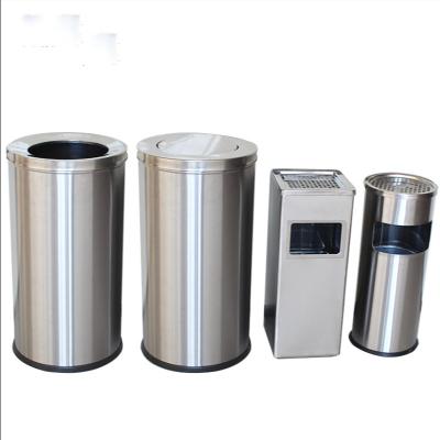 중국 Round Hotel Port Trash Can Elevator Mouth Smoke Out Bucket Toilet Ash Bucket Stainless Steel Flip Trash Can 판매용