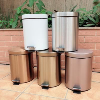 China Bin 30l 40l Stainless Steel Trash Can for Kitchen Steel  Trash Can Foot Operated Pedal Trash Bin for sale