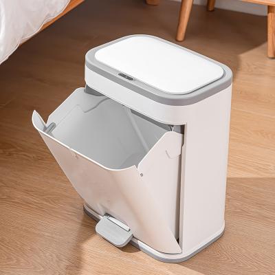 China Electronic Sensor Pedal Kitchen Large Capacity Plastic Trash Can Waste Bin for sale