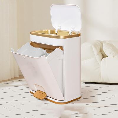 China Electronic Sensor Pedal Kitchen Large Capacity Plastic Trash Can Waste Bin for sale