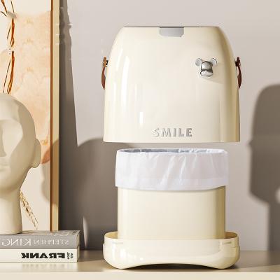 China Desktop Trash Can Home Dorm Office Trash Can Living Room Press Waste Bin with Lid for sale