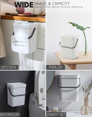 China Compost Bin Indoor Kitchen Home Sealed Hanging Small Trash Can Rubbish Bin Waste Bins with Lid for sale