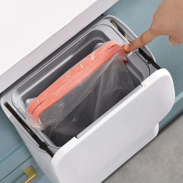 Quality Large Capacity Household Sliding Lid Trash Can with Lid Bathroom Kitchen Cabinet for sale
