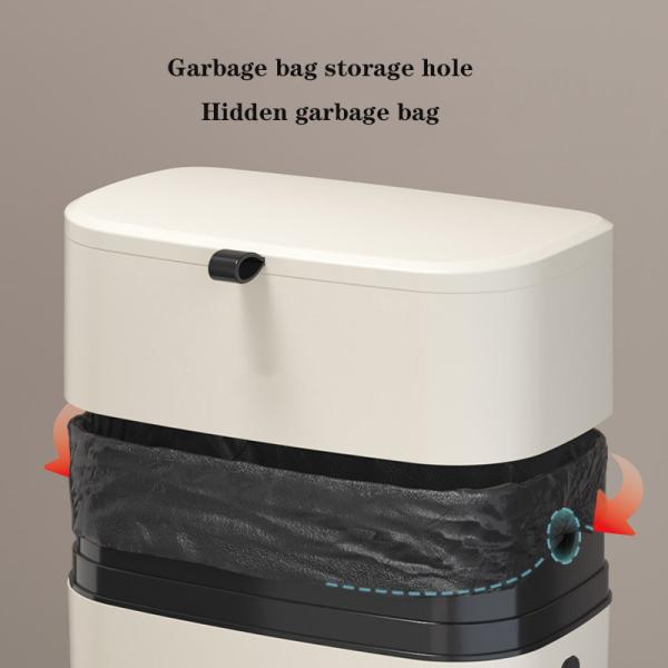 Quality Kitchen Hanging Trash Can Household Cream White Traceless Adhesive Cabinet Trash for sale