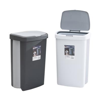 China Large Capacity Folding Bin Household Commercial Plastic Kitchen Storage Bin Waste Bin with Swing Lid for sale