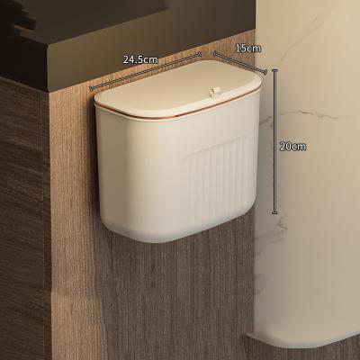 China Large Capacity Slit Wall Mounted Toilet Wall Mounted Plastic Trash Can with Lid for sale