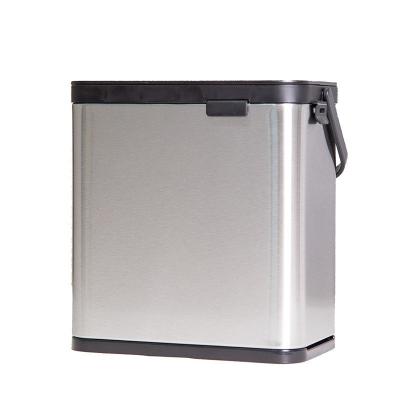 China Hanging Kitchen Bin Stainless Steel square Trash Bin Black Mini Small for Kitchen for sale