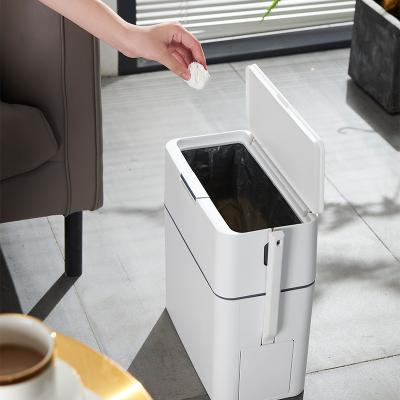 China Household Sewing Automatic Packing Pull-out with Toilet Brush 2-in-1 square with Brush Garbage Can for sale