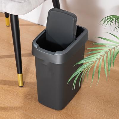 Китай Creative Double Open Lid Trash Can Shake Lid Press Narrow Slit Sanitary Bucket Household Kitchen Storage Paper Baskets продается