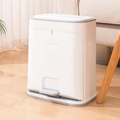 China High Appearance Horizontal Narrow square Pressing Foot Can Open the Lid to Free Hands Waste Recycling Bin for sale