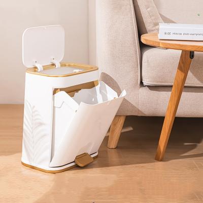 China High Appearance Horizontal Narrow square Pressing Foot Can Open the Lid to Free Hands Waste Recycling Bin for sale