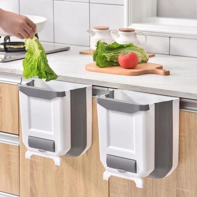 中国 Collapsible Hang Small Plastic Garbage Can 2.4 Gallon Foldable Waste Bin for Kitchen Trash Can 販売のため