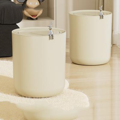 China Round Large Press Home Living Room Kitchen Plastic Trash Can with Lid for sale