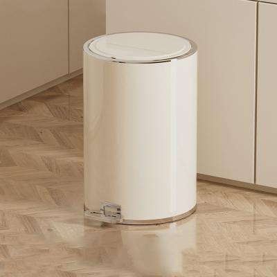 China Living Room Household Large Capacity Waterproof Inner Bucket Foot Trash Can Trash Can Kitchen for sale