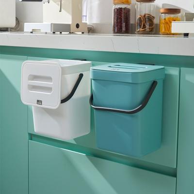 China Big Hands Free Wall-mounted Built-in Waste Bin Hanging Trash Can for Kitchen Cabinet for sale