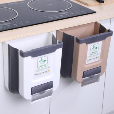 中国 New Household Kitchen Wall Hanging Food Folding Wall Mounted Small Kitchen Trash Can 販売のため