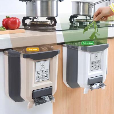 China Plastic Household Garbage Hanging 13 Gallon Kitchen Trash Can With Compost Bin Waste Garbage Bin zu verkaufen