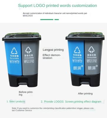 China Classification Sorting Trash Can Dry Wet Separation 40L Trash Sorting Bins for sale