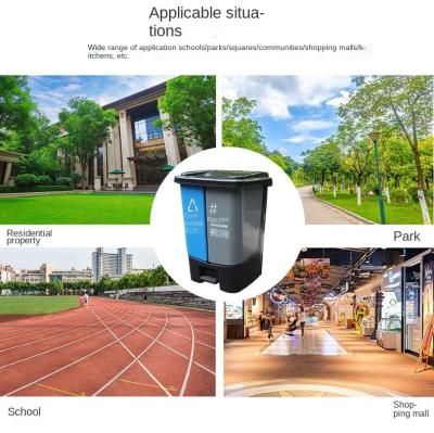 China Classification Sorting Trash Can Dry Wet Separation 40L Trash Sorting Bins for sale