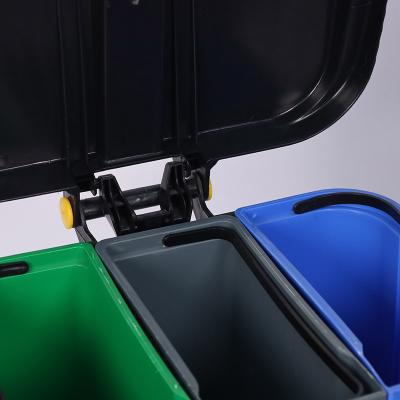 China Twin Thickened Separate Trash Can Foot Operated Trash Sorter Bin for sale