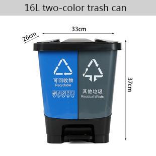 China 16L 20L 40L Sorting Trash Can School Dustbin Wet And Dry Commercial Use for sale