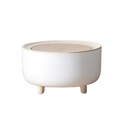 Cina Creative Cute Mini Small Coffee Table Countertop Bedroom with Lid Wood Grain Paper Basket Desktop Trash Can in vendita